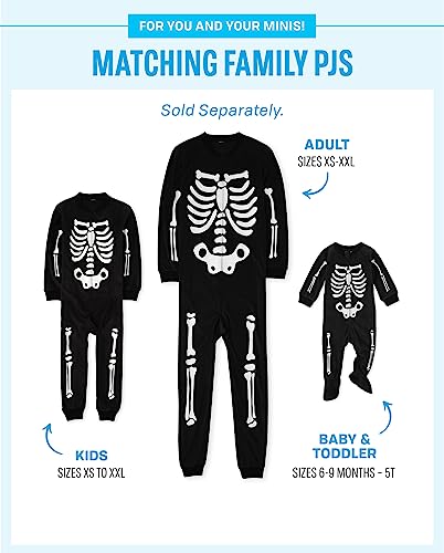 The Children's Place Kids One Piece Family Matching, Halloween Pajama Sets, Cotton, Skeleton, Medium