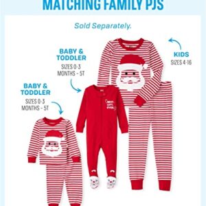 The Children's Place baby girls Family Matching Christmas Holiday Sets, Snug Fit 100% Cotton, Pajama Set, Santa Stripe, 8 US