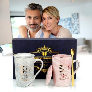 Sovyime 30 Years of Being Mr Right and Mrs Always Right Wedding Marriage Anniversary Cup for Couple Ceramic Marble Coffee Mugs - 14 Oz (30th Anniversary)