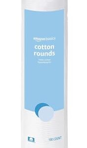 Amazon Basics Hypoallergenic 100% Cotton Rounds, 100 Count