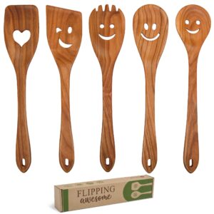 spatula set cherry wood spurtle supplies cast scraper wooden spoons for cooking smile coocking multipurpose utensil