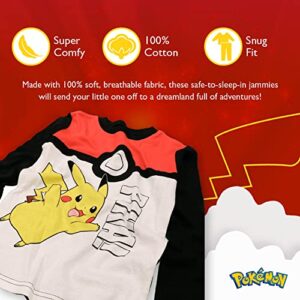 Pokemon Boys' 6-Piece Snug-Fit Cotton Pajamas Set, Poke Treasure, 10