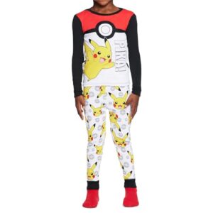 Pokemon Boys' 6-Piece Snug-Fit Cotton Pajamas Set, Poke Treasure, 10