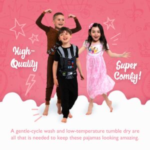 Disney Girls' Princess 5-Piece Loose-Fit Pajamas Set, ONCE UPON A TIME, 4