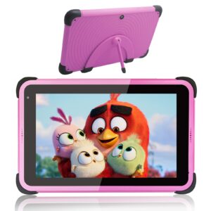 8 inch kids tablet android tablets for kids,ax wifi 6,1280x800 ips hd display,2gb ram 32gb rom tf 256gb toddlers tablet with parental control,5+8mp camera,wifi,with kids-tablet case and stand (pink)