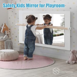 SLDIYWOW Wall Mirror Full Length, 4Pcs Full Body Mirror for Bedroom, Safety Unbreakable Mirror Great for Baby Kids Toddler, Full Body Mirror Tiles for Bedroom, Home Gym, Living Room