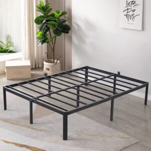 tatago 16 inch metal platform bed frame with anti-collision round legs, 3500lbs heavy duty mattress foundation, easy assembly/silent/anti-shake/non-slip/no box spring needed, king