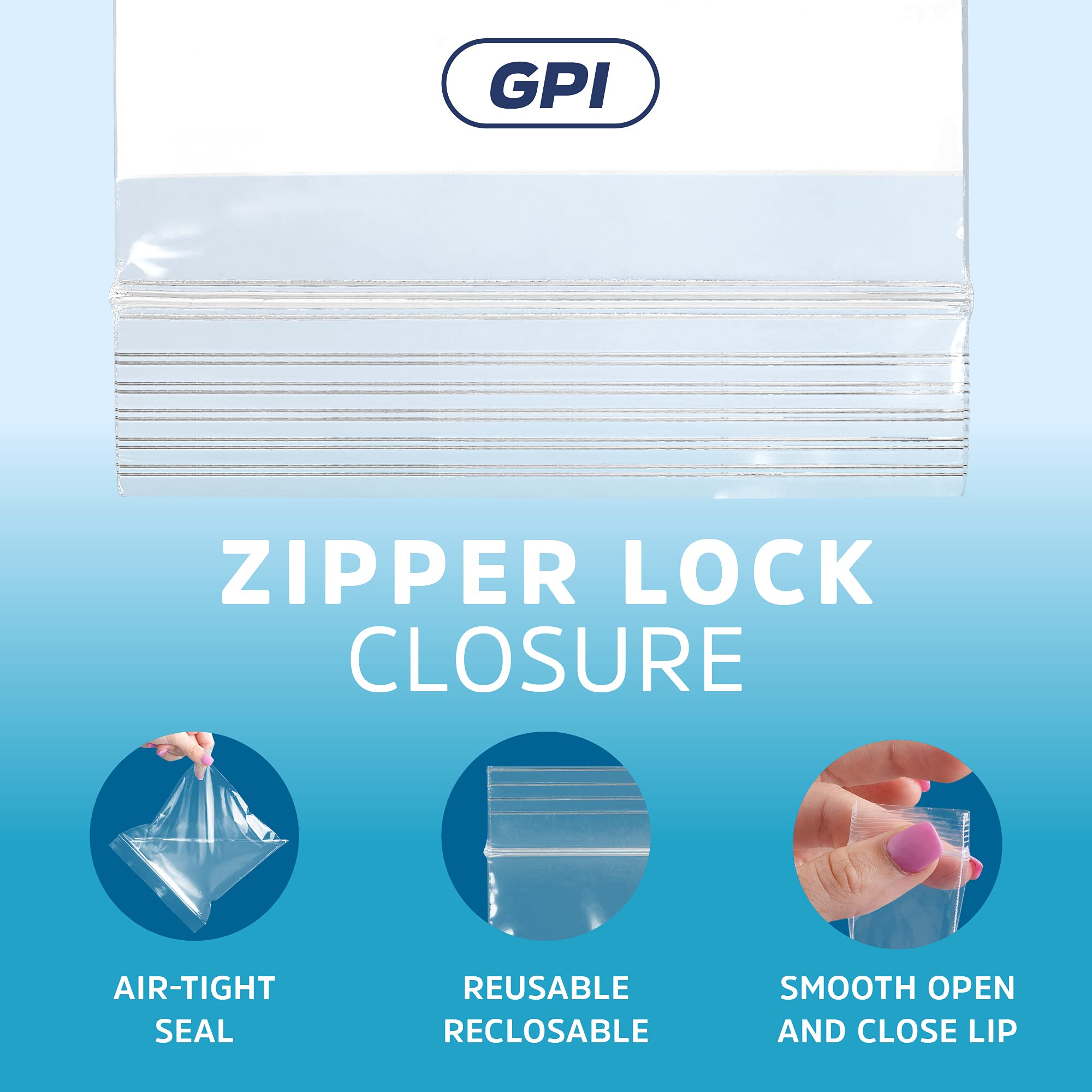 GPI Pack of 100 1.5" x 2" CLEAR PLASTIC RECLOSABLE ZIP JEWELRY BAGS - Bulk 2 mil Thick Strong & Durable Poly Baggies With Resealable Zipper Top Lock & write-on white block, for storage & shipping