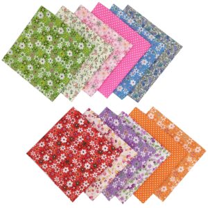 cartisanat fat quarters fabric bundles，12 pcs (20in x 20in / 50cm x 50cm) sewing patterns quarter precut fabrics for quilting squares scraps top cotton material bundle patchwork diy crafting floral b