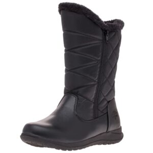 totes women's carrie snow boot, zigzag black, 10