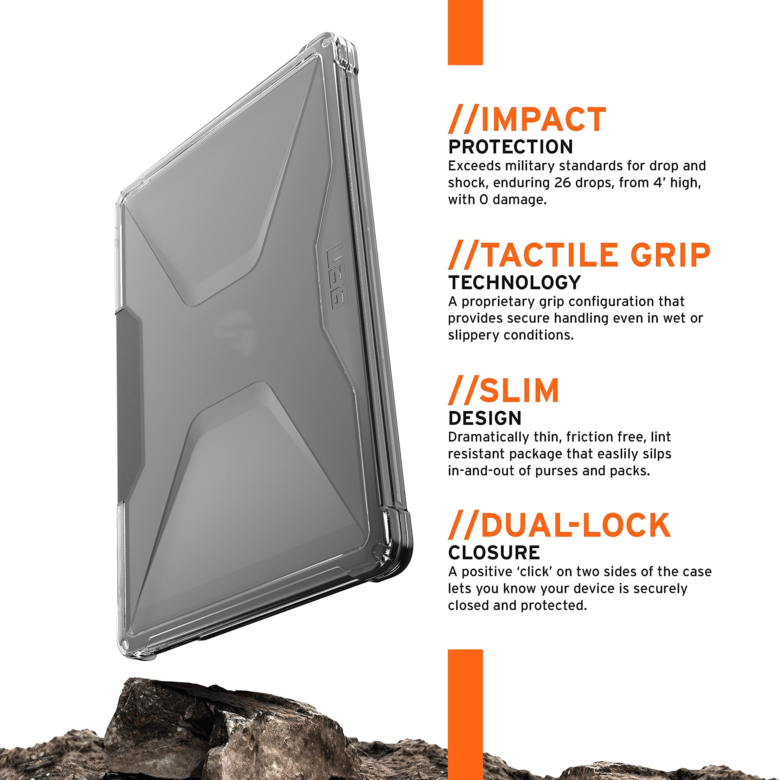 URBAN ARMOR GEAR UAG Designed for HP Chromebook 14A (﻿14-inch screen) ﻿(Only compatible with series: 14a-naXXXX﻿)﻿ Case Plyo Feather-Light Rugged Military Drop Tested Protective Laptop Cover, Ice