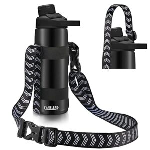 easyacc water bottle handle shoulder strap, for 12oz - 64 oz owala hydro flask wide mouth water bottles and universal water bottles, with carabiner, for walking hiking camping (bottle excluded)