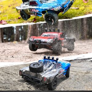 BEZGAR HS181 Hobby Grade 1:18 Scale Remote Control Trucks-4WD Top Speed 35 Km/h All Terrains Off Road Short Course Rc Truck,Waterproof RC Car with 2 Rechargeable Batteries for Kids and Adults