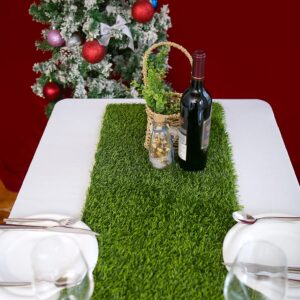 Artificial Grass 14 x 144 inch Table Runner, Perfect for Spring, Fall Holidays, Parties, Catered Presentations, Baby Showers, Birthdays, Candy Buffets, Restaurant Decoration, Dessert Tables, Wedding