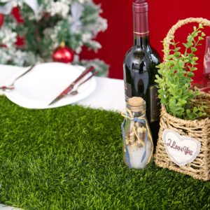 Artificial Grass 14 x 144 inch Table Runner, Perfect for Spring, Fall Holidays, Parties, Catered Presentations, Baby Showers, Birthdays, Candy Buffets, Restaurant Decoration, Dessert Tables, Wedding