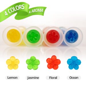 Toilet Gel Stamp, 4Pcs/36 Count Flower Fragrance Bathroom Deodorizer Bowl Cleaner Toilet Jerry