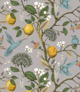 blooming wall blue bird fresh lemon tree peel and stick wallpaper removable self adhesive wall mural wall décor