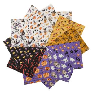 ceyou zyoug 12pcs 18x 10.5 inches 46 x 27 cm 100percent cotton fabric with 12 different pattern precut fat eighth bundle fabric for patchwork diy craft sewing halloween pattern