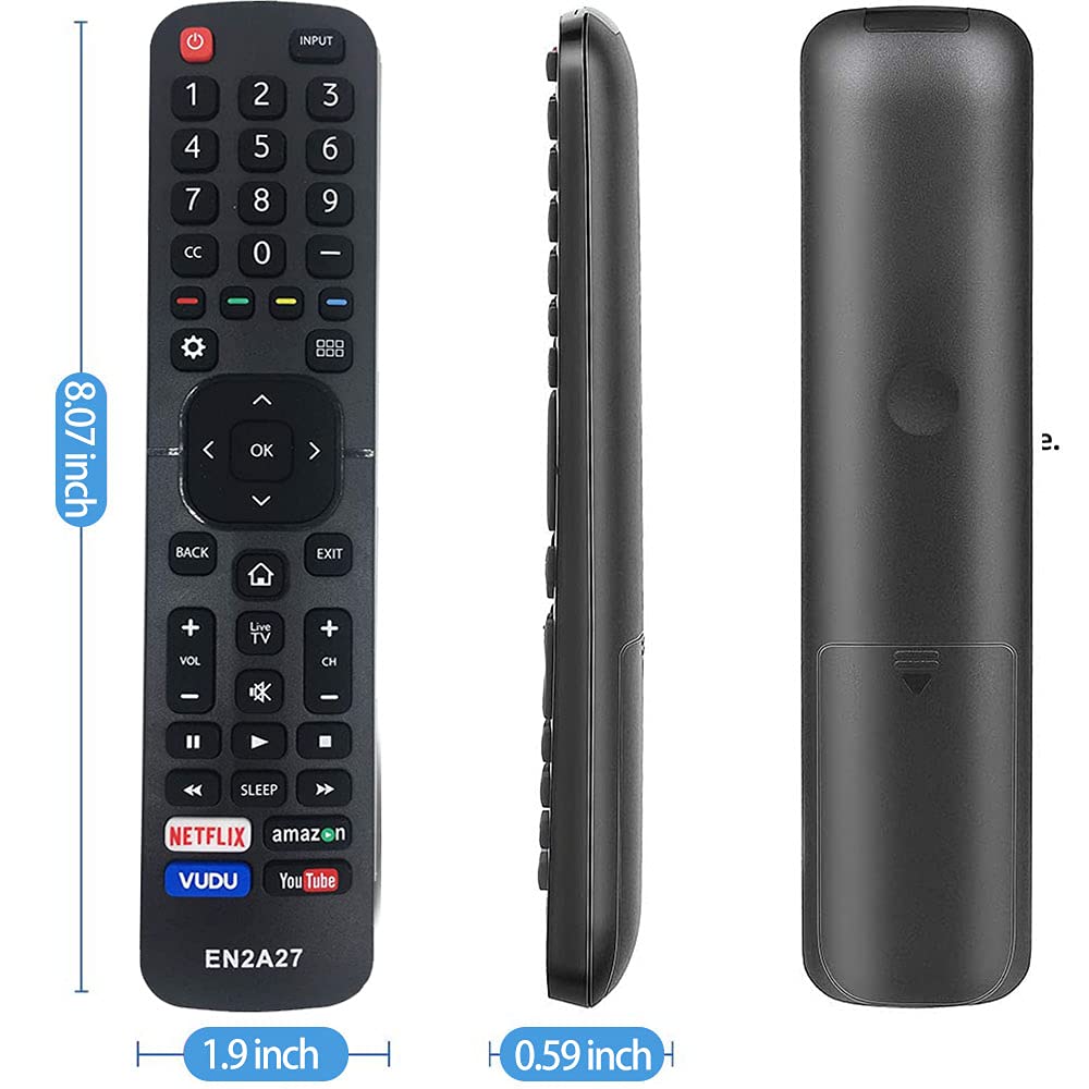 SMATAR New Replacement Hisense TV Remote Control EN-2A27 for Hisense 4K LED Smart TVs EN2A127H EN2A27HT EN2AN27H EN2AS27H EN2D27 EN33924HS EN33925A