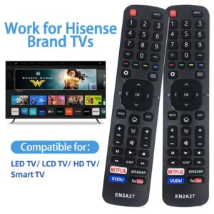 SMATAR New Replacement Hisense TV Remote Control EN-2A27 for Hisense 4K LED Smart TVs EN2A127H EN2A27HT EN2AN27H EN2AS27H EN2D27 EN33924HS EN33925A