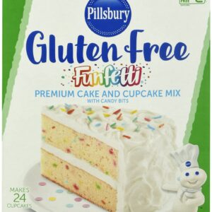 Pillsbury Funfetti Gluten Free Cake and Cupcake Mix with Candy Bits (Pack of 3) with By The Cup Frosting Spreader