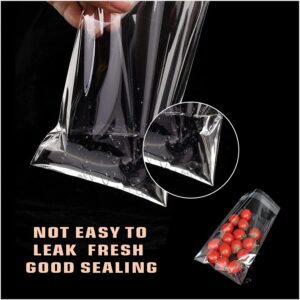 Voikinfo 100 pcs 2" x 5" Long Clear Resealable Cellophane Bags Self Sealing Treat Bags Cookie Bags with Adhesive Flap Gift Wrap Poly Bags Plastic Packaging 1.4 mil