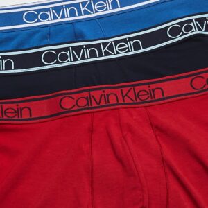 Calvin Klein Men's Bamboo Comfort Multipack Boxer Brief, Shoreline, Scooter, Bright Cobalt, S