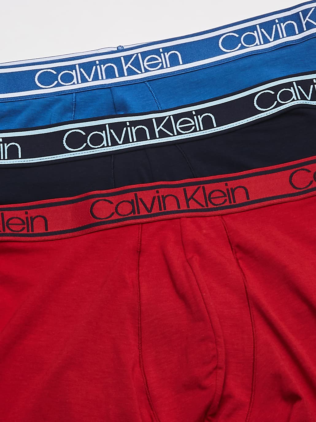 Calvin Klein Men's Bamboo Comfort Multipack Boxer Brief, Shoreline, Scooter, Bright Cobalt, S