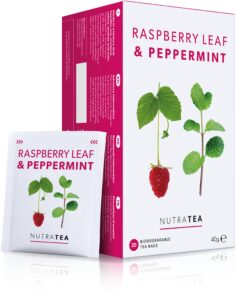 nutra tea - raspberry leaf & peppermint tea - raspberry leaf tea for pregnancy & expectant mothers - 20 tea bags - herbal tea - (1 pack)