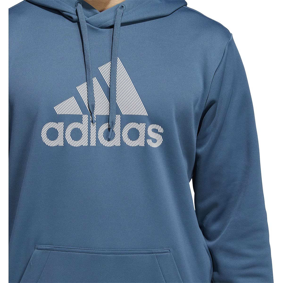 adidas Men's Game and Go Big Badge of Sport Hoodie, Orbit Indigo/Orbit Indigo, Large