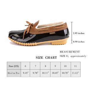 GAWBAW Flat Duck Shoes for Women - Slip On Waterproof Winter Ankle Rain Boots Short Garden Shoes