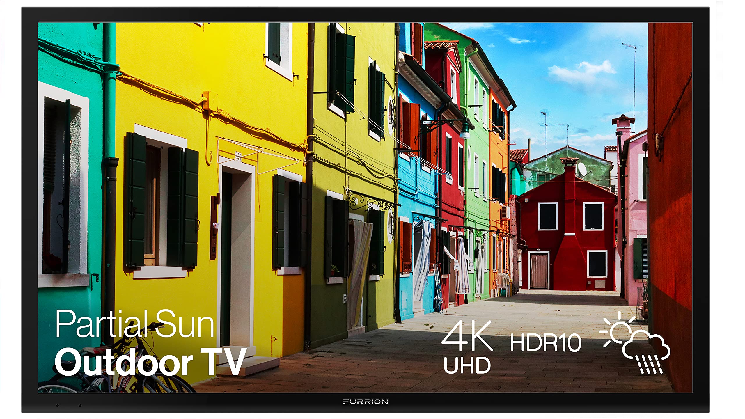 Furrion Aurora 55-inch Partial Sun Outdoor TV (2021 Model)- Weatherproof, 4K UHD HDR LED Outdoor Television with Auto-Brightness Control - FDUP55CBS