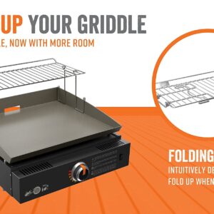 Yukon Glory™ Griddle Warming Rack, Designed for 17" Blackstone Griddles, One-Step Clip On Attachment, Portable and Collapsible