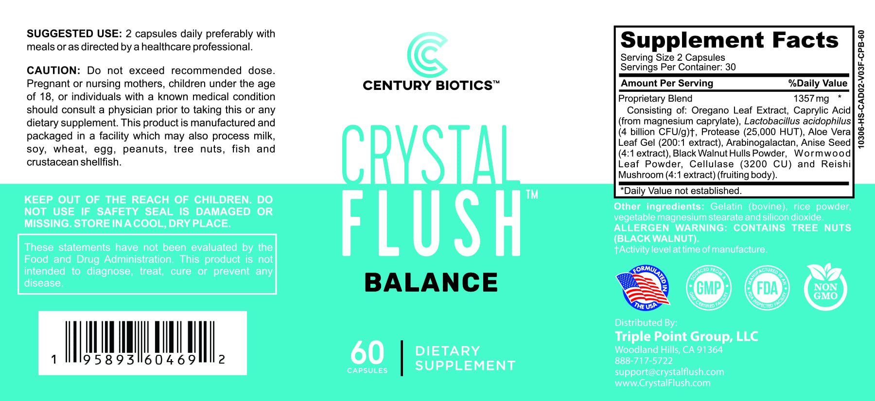 Crystal Flush Balance Feet Fungus Dietary Supplement Capsules Toenail Fungus Treatment - Nail Fungus Treatment For Toenail - Foot Repair Extra strength – Toe Nail Renewal - 60 Capsules