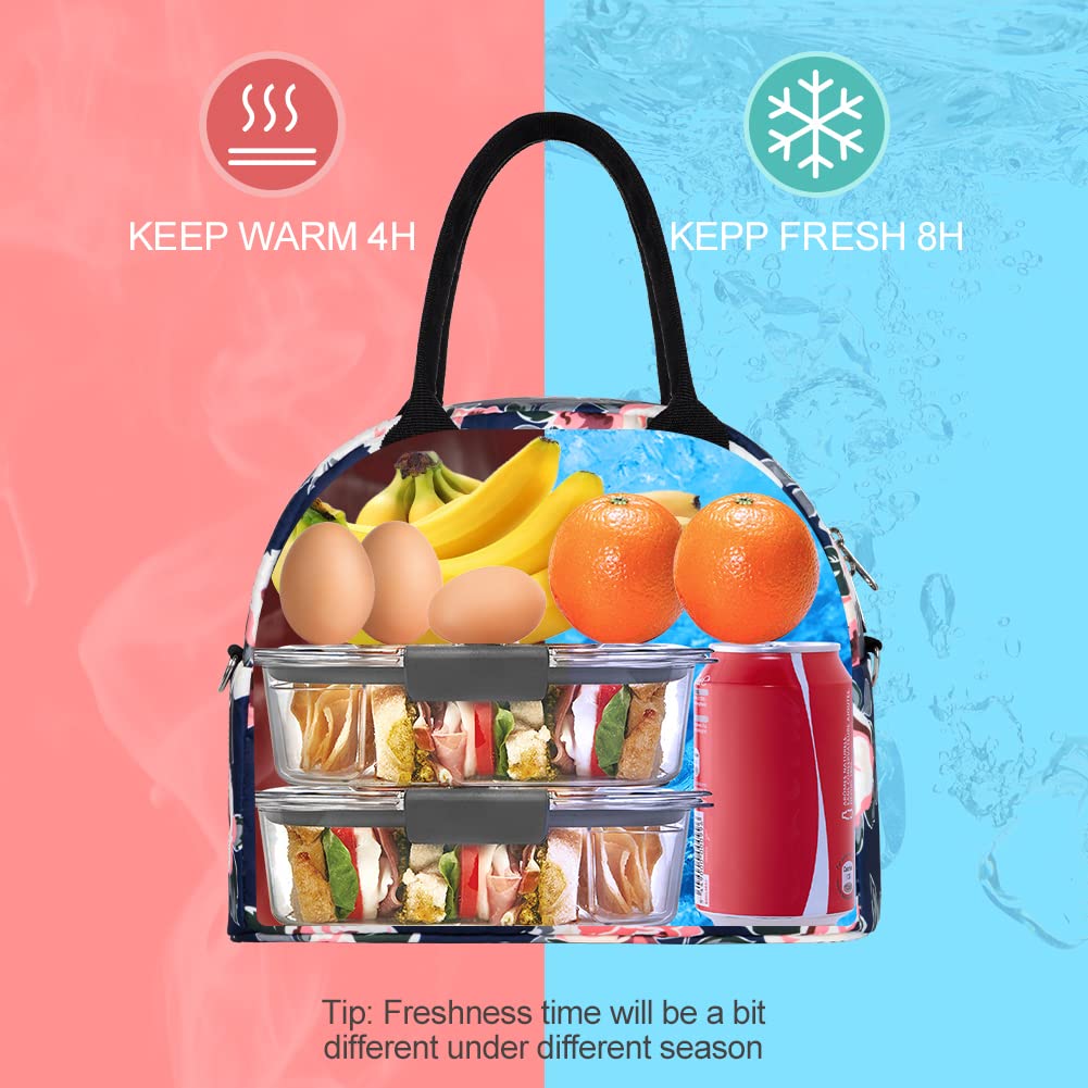 Insulated Lunch Bags for Women Men - Reusable Cooler Lunch Box for Office Work School Picnic Beach Workout Travel Gym- Freezable Tote Lunch Bag Organizer with Adjustable Shoulder Strap for Adult Kid