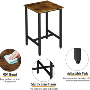 Recaceik 3 Piece Pub Dining Set, Modern bar Table and Stools for 2 Kitchen Counter Height Wood Top Bistro Easy Assemble for Breakfast Nook Living Room Small Space Restaurant, Rustic Brown 24”