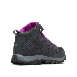 Columbia Womens Crestwood Mid Waterproof Boot Hiking Shoe, Graphite, Bright Plum, 7.5 US