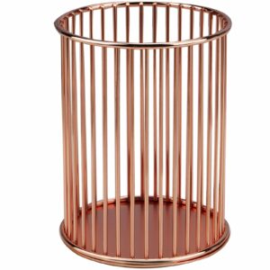 pen pencil holder, metal wire pen pencil cup holders for desk cute organizer, makeup brushes cup holder organizer, 1pc rose golden, by xienie