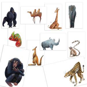 better office products 100-pack all occasion greeting cards, assorted blank note cards, 4 x 6 inch, 10 cute & fun wild animal designs, blank inside, with envelopes, 100 pack