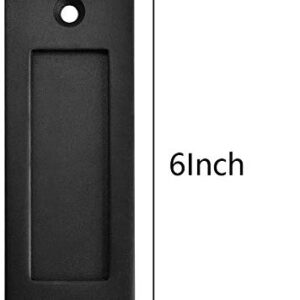 Fpz-bd 6" 2 Pack Sliding Barn Door Handle - Flat Black Flush Handle for Sliding Barn Closet/Drawers Door/Cabinets