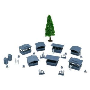 outland models railway layout christmas market and figure set 1:160 n scale