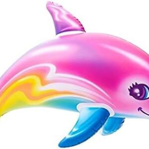 Colorful Rainbow Dolphin Inflates | 3 Pc Set | 36 Inch | Inflatable Pool Toys and Decorations