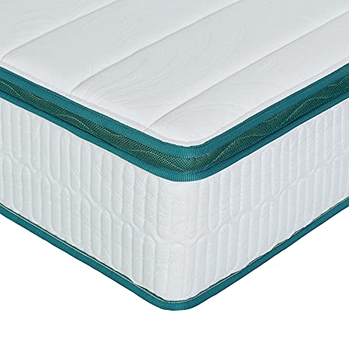 Olee Sleep Queen Mattress, 13 Inch Hybrid Mattress, Gel Infused Memory Foam, Pocket Spring for Support and Pressure Relief, CertiPUR-US Certified, Bed-in-a-Box, Firm, Green, Queen Size