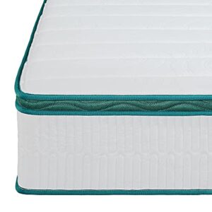 Olee Sleep Queen Mattress, 13 Inch Hybrid Mattress, Gel Infused Memory Foam, Pocket Spring for Support and Pressure Relief, CertiPUR-US Certified, Bed-in-a-Box, Firm, Green, Queen Size