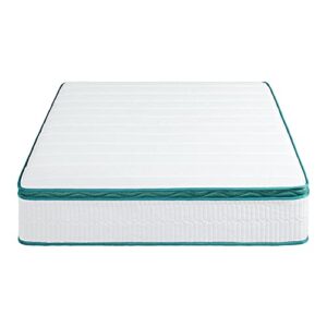 Olee Sleep Queen Mattress, 13 Inch Hybrid Mattress, Gel Infused Memory Foam, Pocket Spring for Support and Pressure Relief, CertiPUR-US Certified, Bed-in-a-Box, Firm, Green, Queen Size