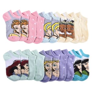 Disney Princess girls No Show Socks, Grey Heather (10 Pack), Medium US