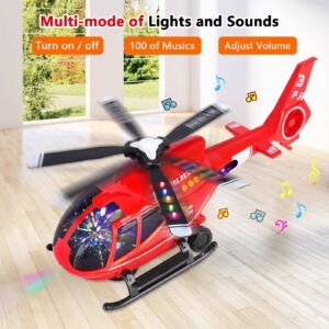 ele ELEOPTION Airplane Toy Infrared Remote Control Plane Toys Helicopter with Lights and Music Aeroplane Toys for 3 4 5 6 7 8 Year Old Boys Girls Kids Gift Red