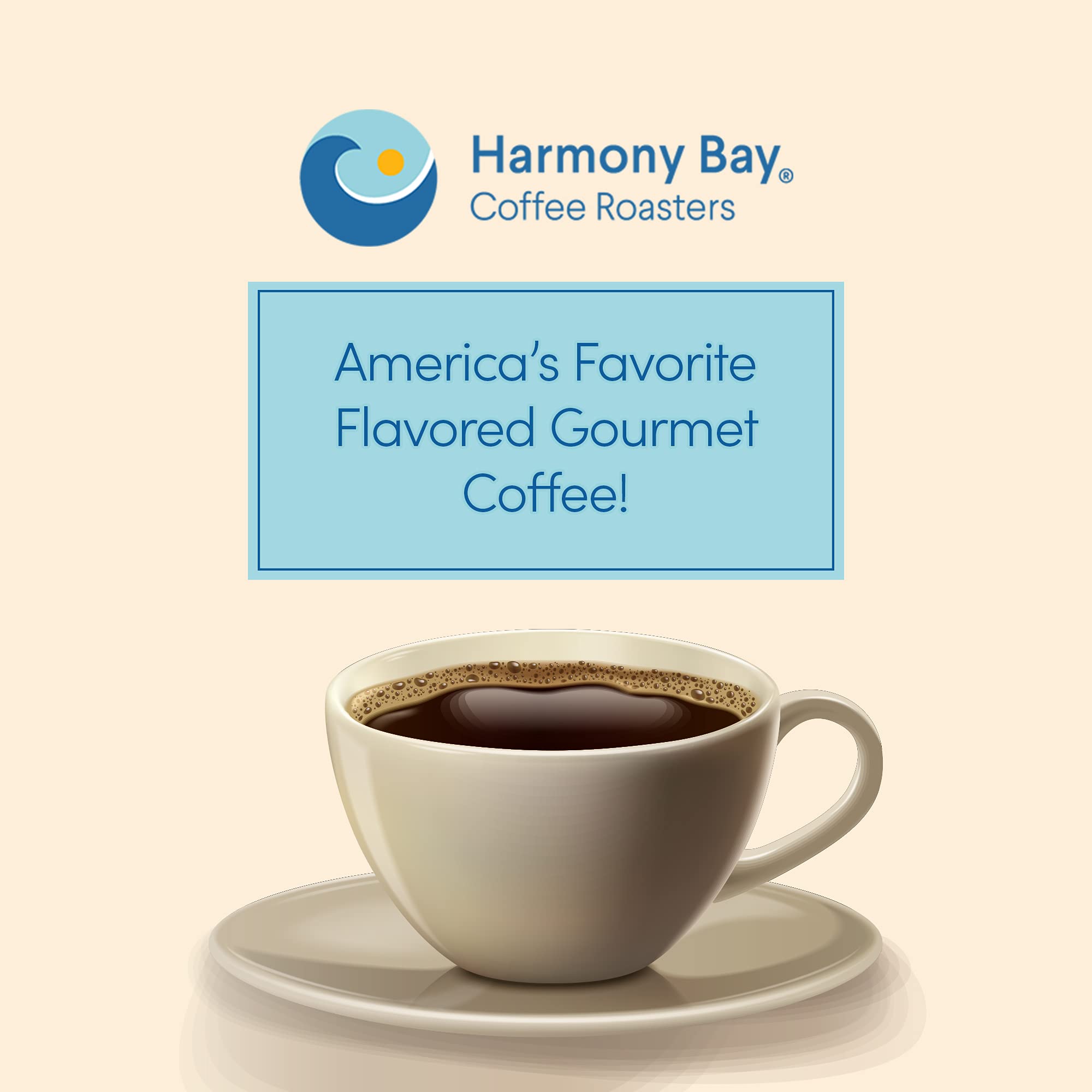 Harmony Bay Decaf Hazelnut Flavored Coffee - 100% Arabica Gourmet Ground Decaffeinated Coffee - Light Roast - Small Batch Roasted - Aromatic Nutty Flavored Coffee - 12 oz Can (Pack of 6)