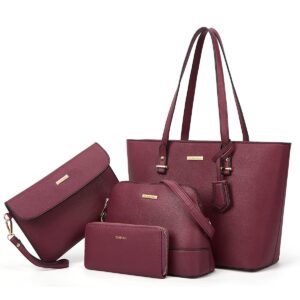 women fashion handbags wallet tote bag shoulder bag top handle satchel purse set 4pcs