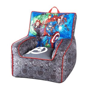 idea nuova marvel avengers toddler nylon bean bag chair with piping & top carry handle, large